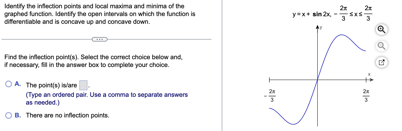 Solved Identify the inflection points and local maxima and | Chegg.com