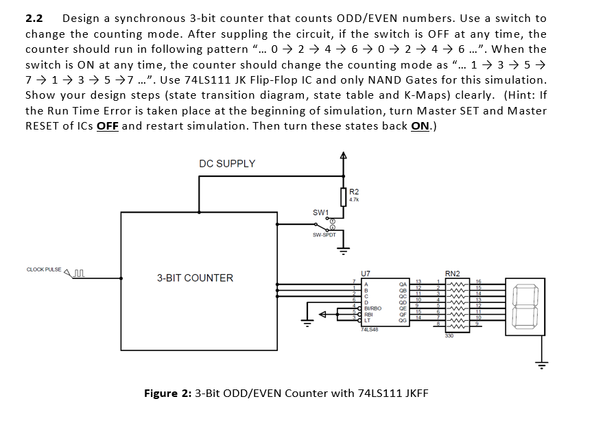 [Solved]: 2.2 Design a synchronous 3-bit counter that counts