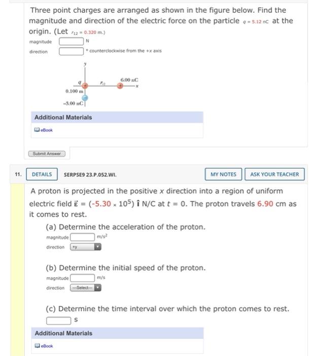 Solved Three point charges are arranged as shown in the | Chegg.com