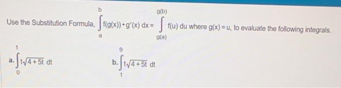Solved Use the Substitution Formula, | Chegg.com