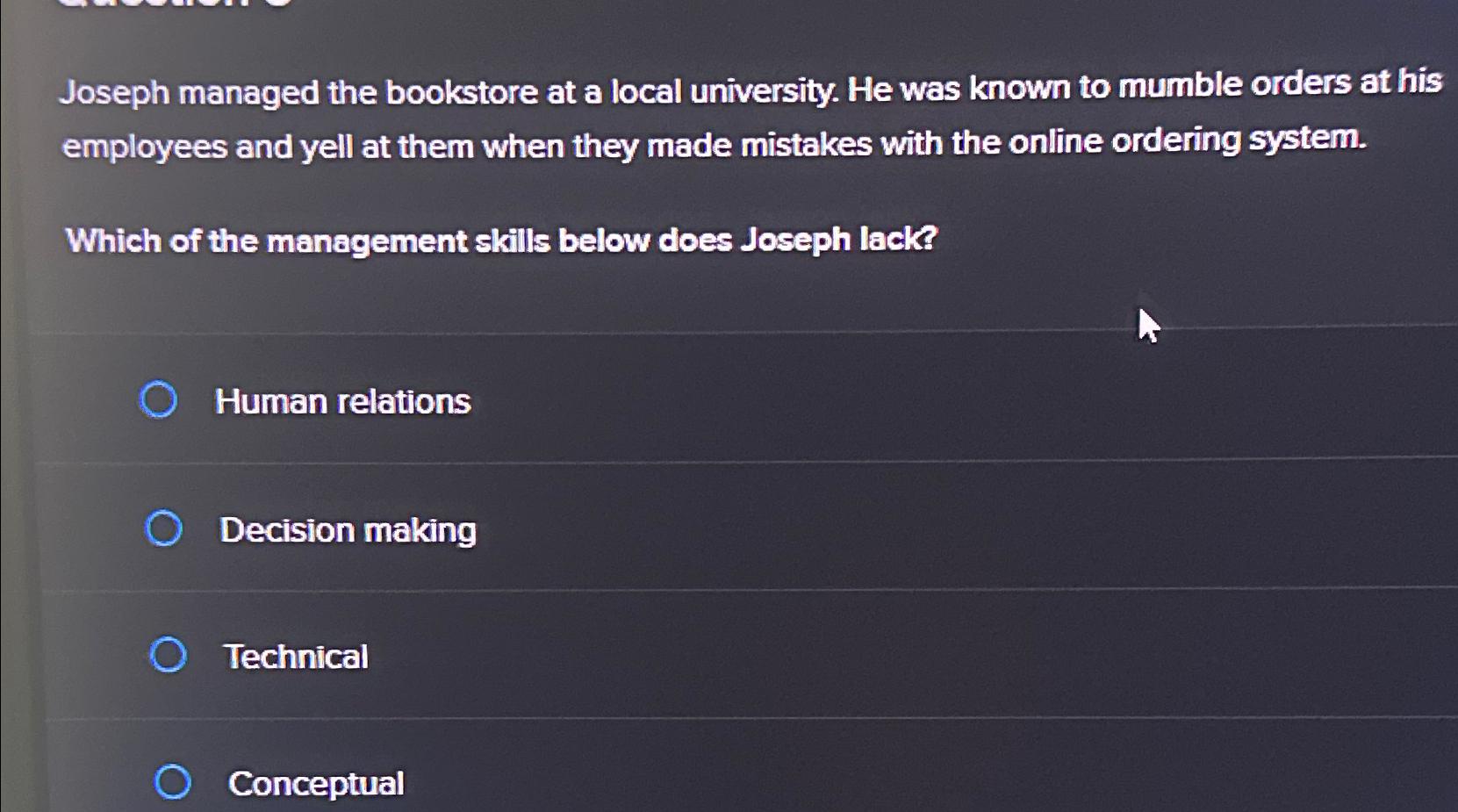Joseph managed the bookstore at a local university. | Chegg.com