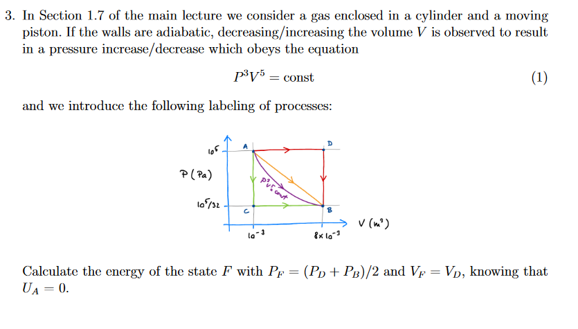 Solved In Section 1.7 ﻿of the main lecture we consider a gas | Chegg.com