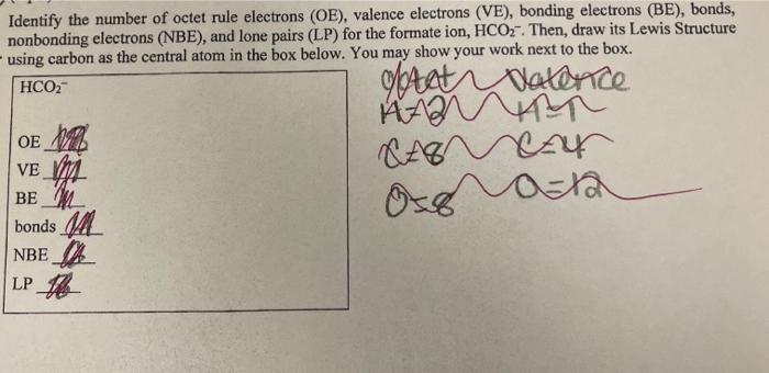 Solved Identify the number of octet rule electrons ( OE), | Chegg.com