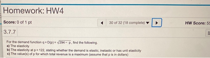 Solved Homework: HW4 Score: 0 of 1 pt 30 of 32 (18 complete) | Chegg.com
