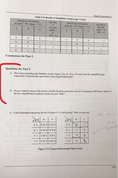 Digital Experiment 5 - Combinational Logic 5.1 | Chegg.com
