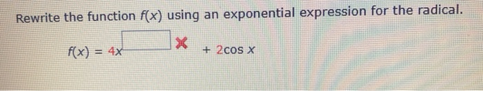 Solved Rewrite the function f(x) using an exponential | Chegg.com