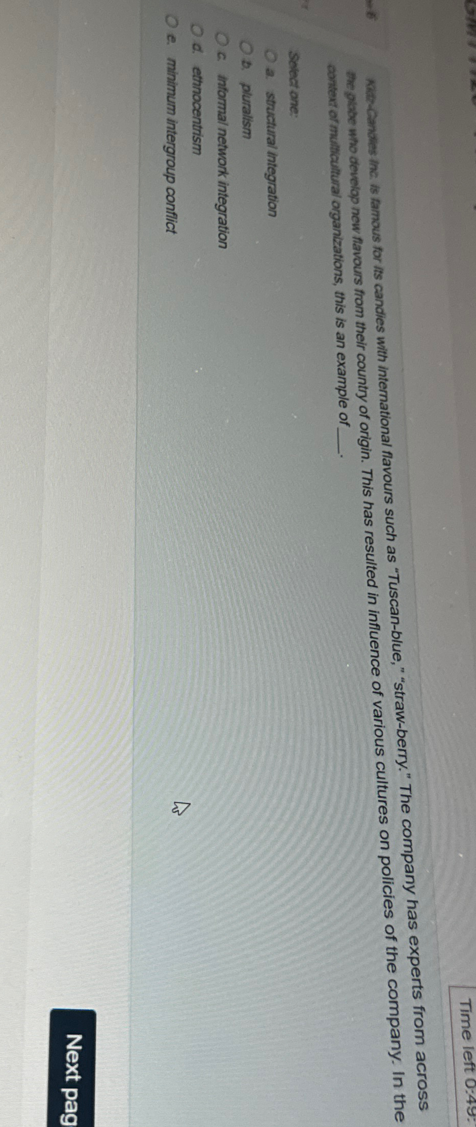 Solved Time left 0:49:De glate who develop new flavours from | Chegg.com