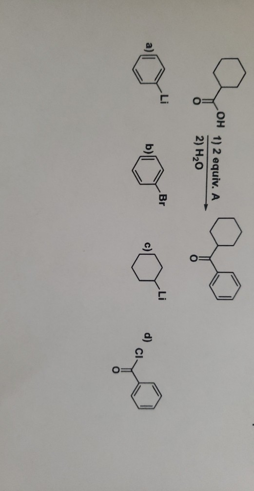 Solved OH 1) 2 equiv. A 2) H20 Br | Chegg.com