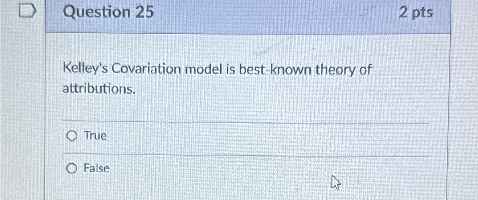 Solved Question 252 ﻿ptsKelley's Covariation model is | Chegg.com