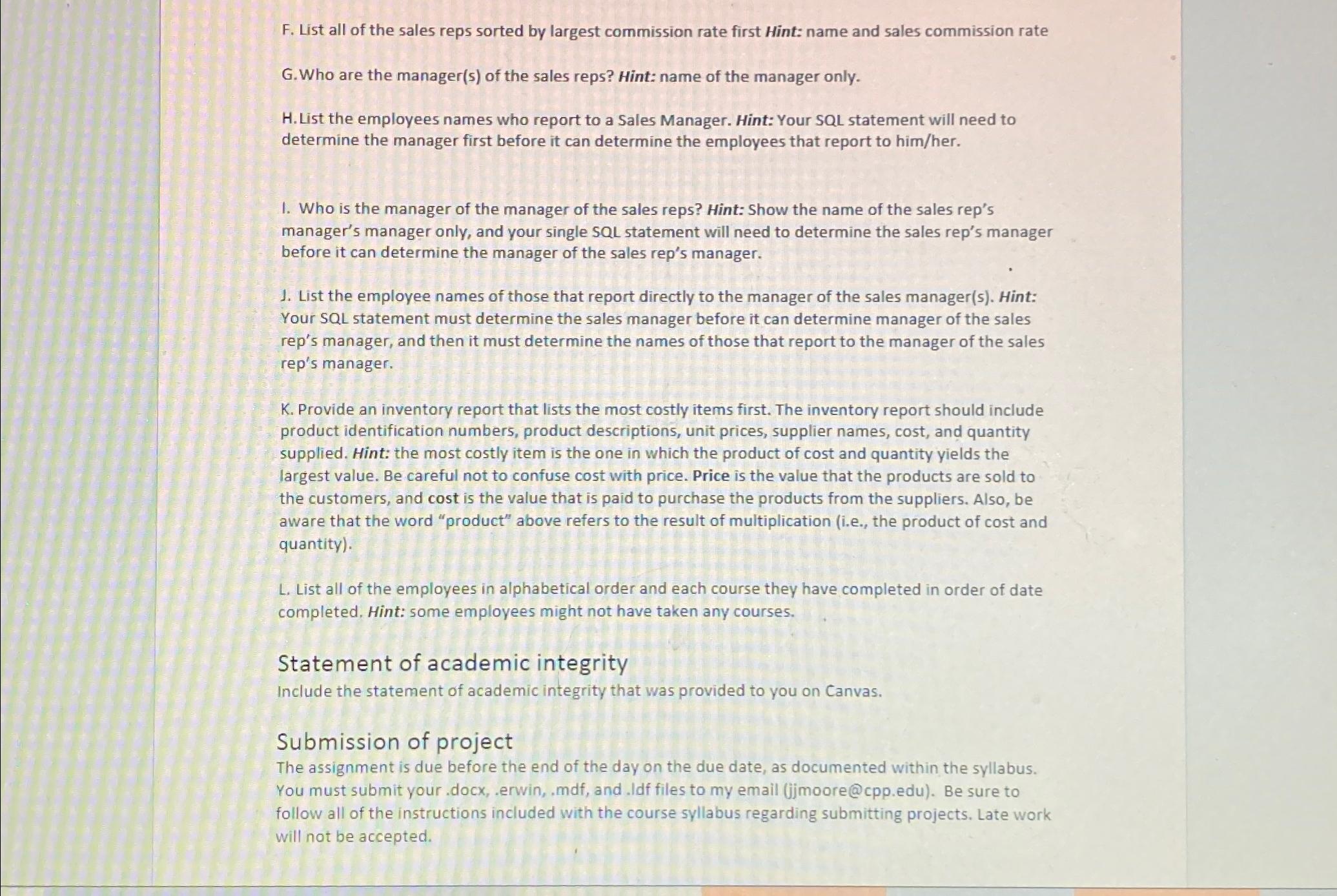Solved This Assignment consists of three sections. Be sure | Chegg.com