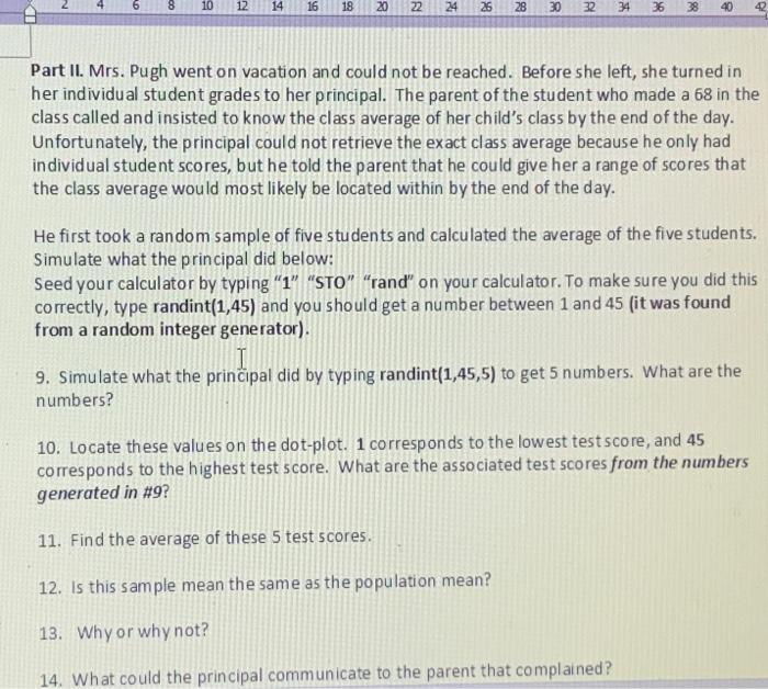 Solved individual student scores, but he told the parent | Chegg.com
