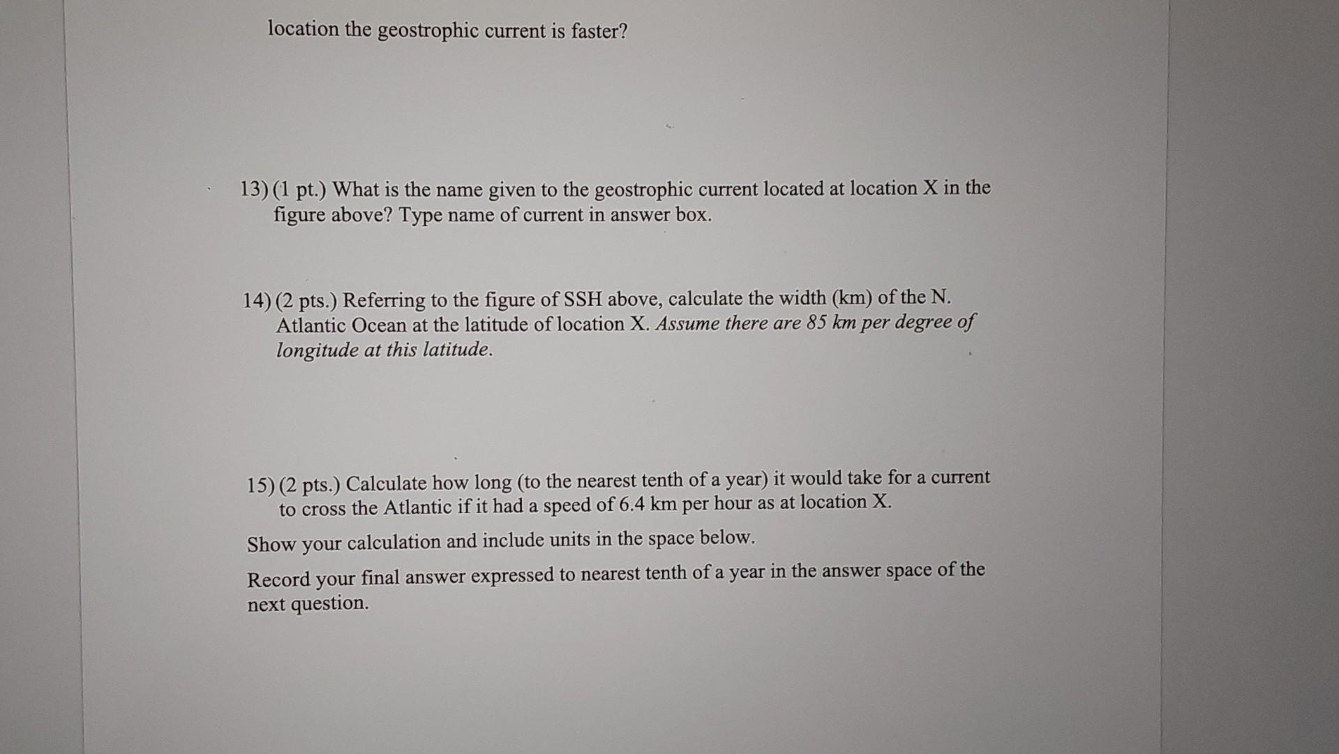 Solved Part 2 Sea Surface Height And Geostrophic Currents