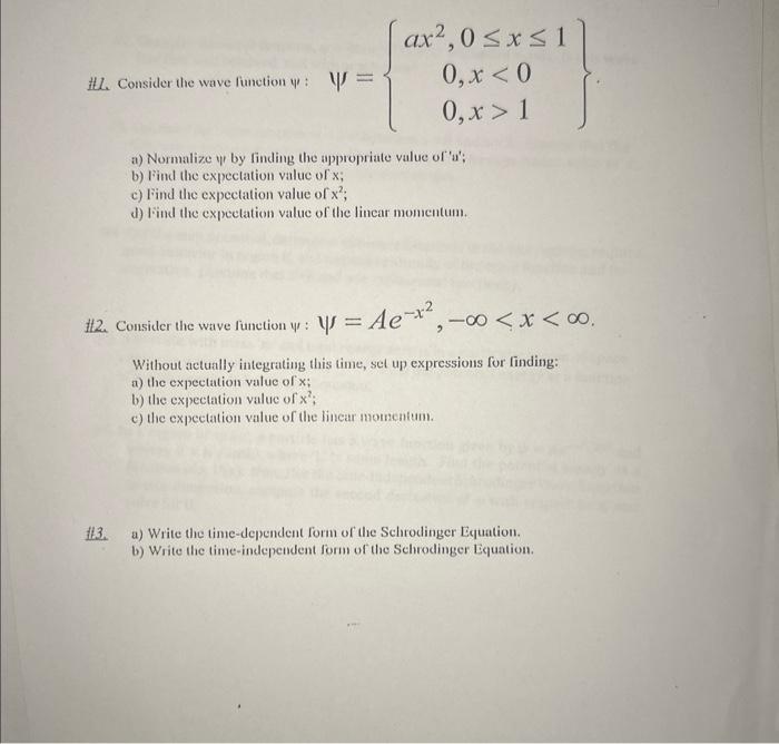 Solved H. Consider the wave function | Chegg.com