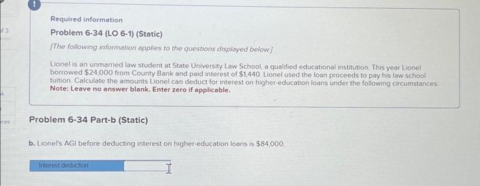 Solved Required information Problem 6-34 (LO 6-1) (Static) | Chegg.com Solved Required information Problem 6-34 (LO 6-1) (Static) | Chegg.com