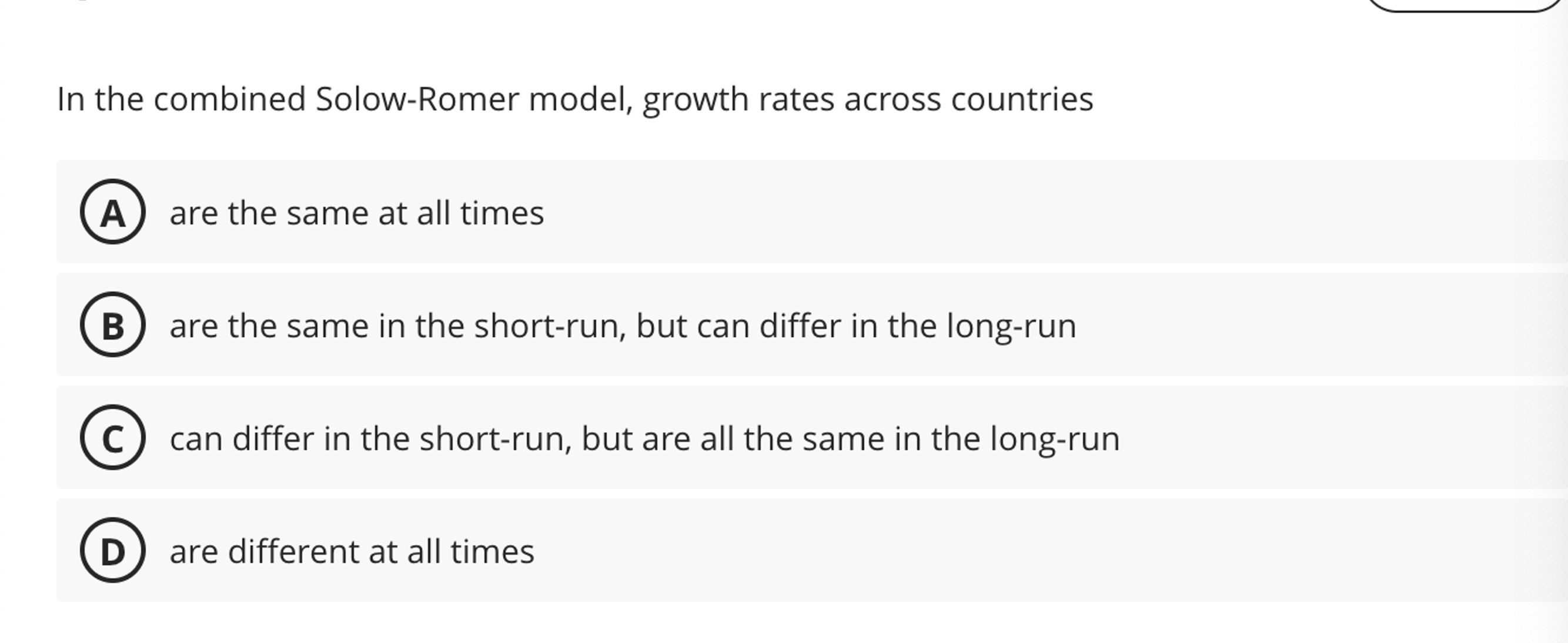 Solved In the combined Solow-Romer model, growth rates | Chegg.com