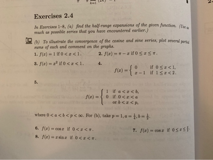 Solved # 1 (2) Exercises 2.4 In Exercises 1-8, (a) find the | Chegg.com