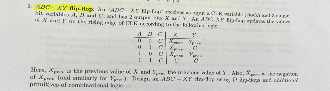 Solved ABC-xY ﻿flip-flop: An " ﻿ABC-xY ﻿flip-flop" receives | Chegg.com