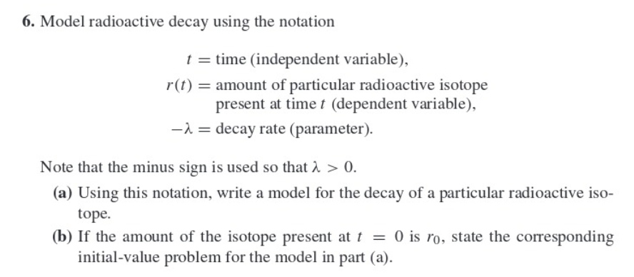 Solved Model radioactive decay using the notationt= ﻿time | Chegg.com