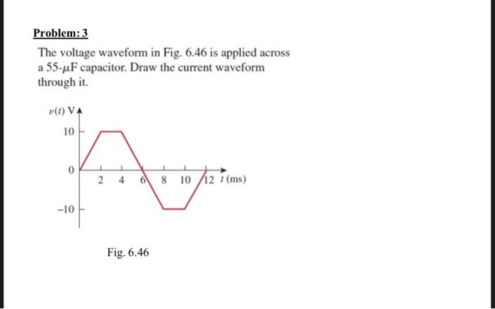 Solved Problem: 3 The voltage waveform in Fig. 6.46 is | Chegg.com