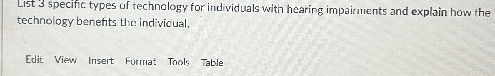 Solved LIst 3 ﻿specific types of technology for individuals | Chegg.com