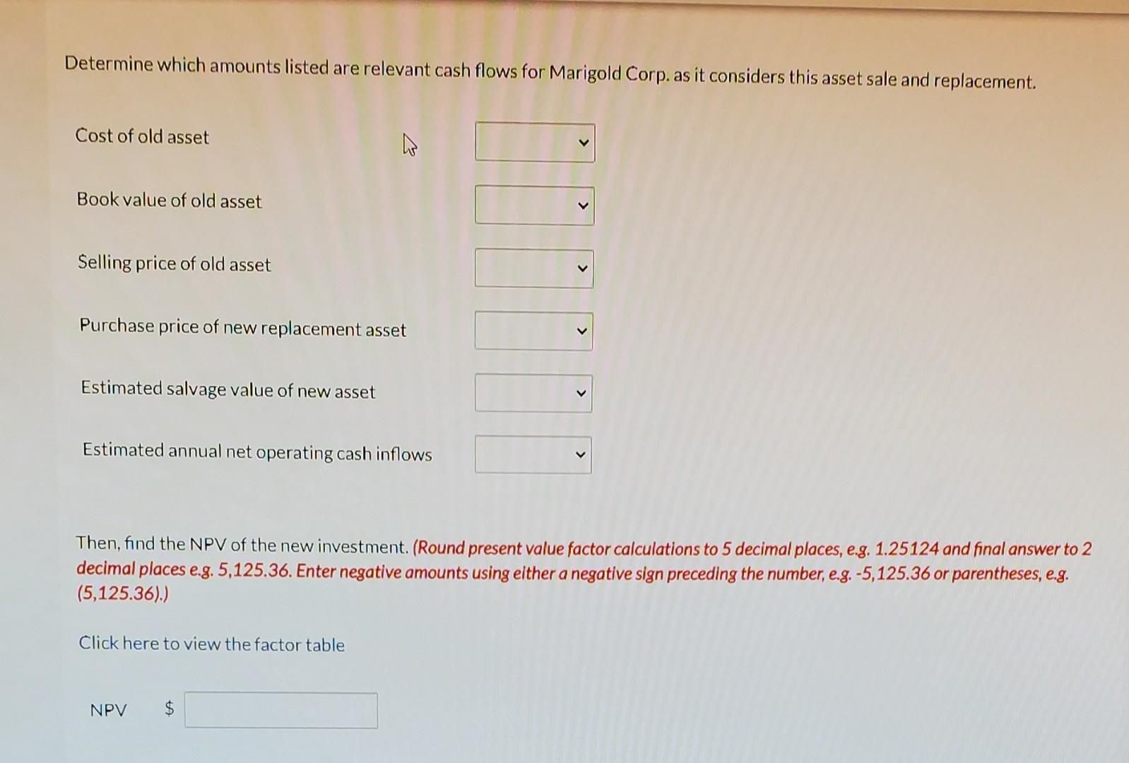 Marigold Corp. is planning to replace an old asset | Chegg.com