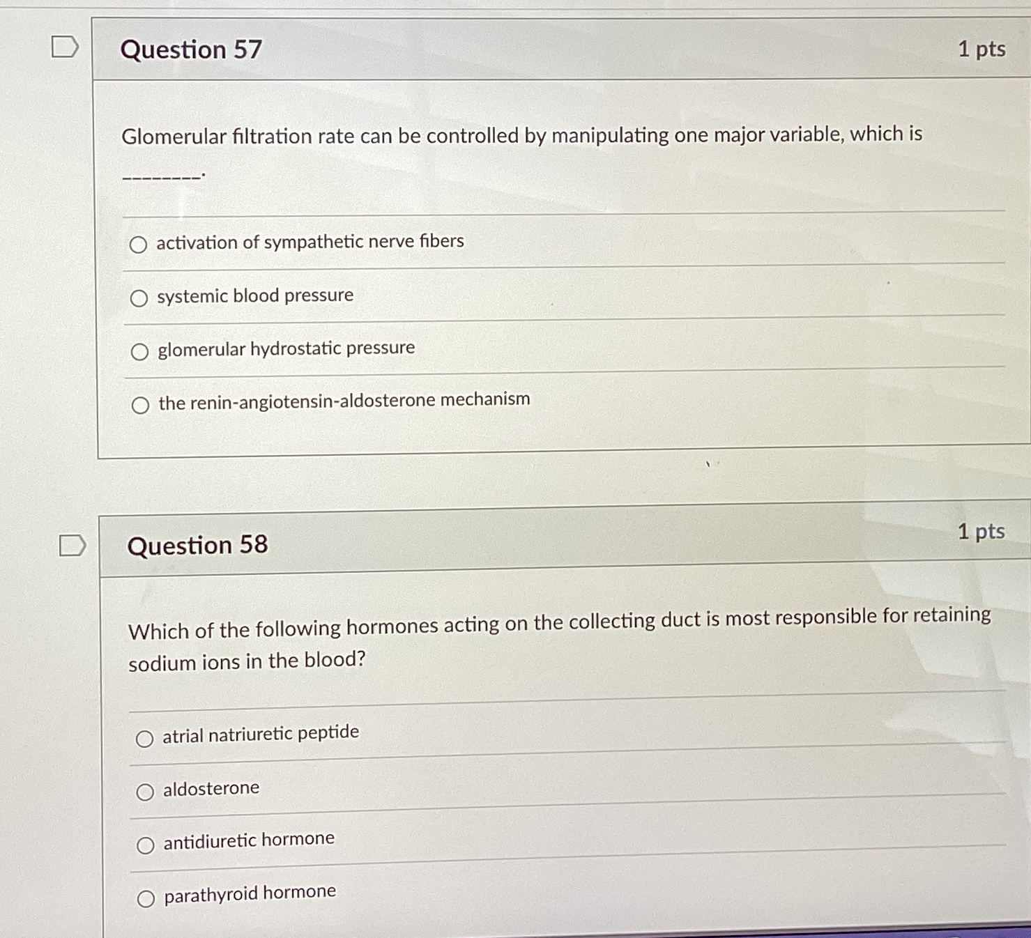 Solved Question 571 ﻿ptsGlomerular filtration rate can be | Chegg.com