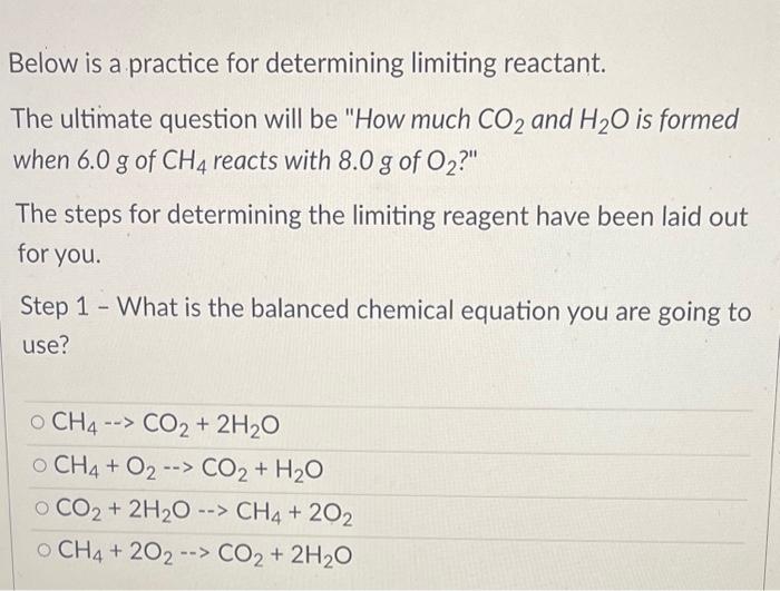 Solved Below is a practice for determining limiting | Chegg.com