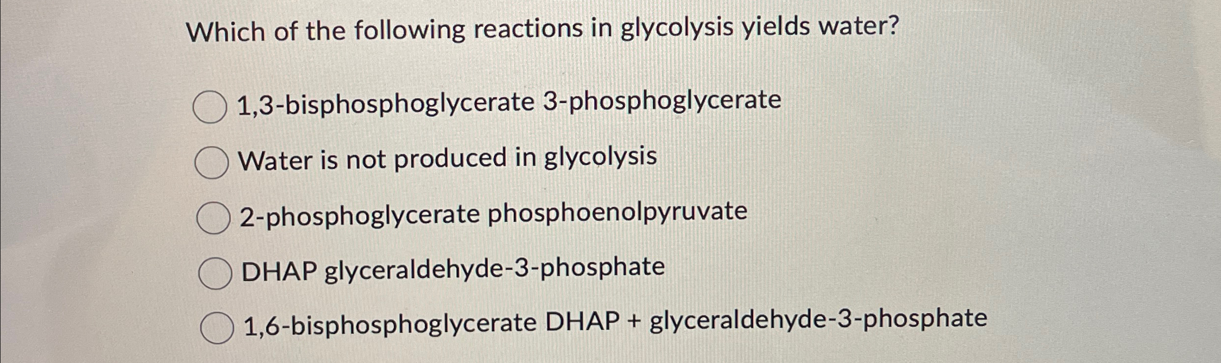 Solved Which of the following reactions in glycolysis yields | Chegg.com