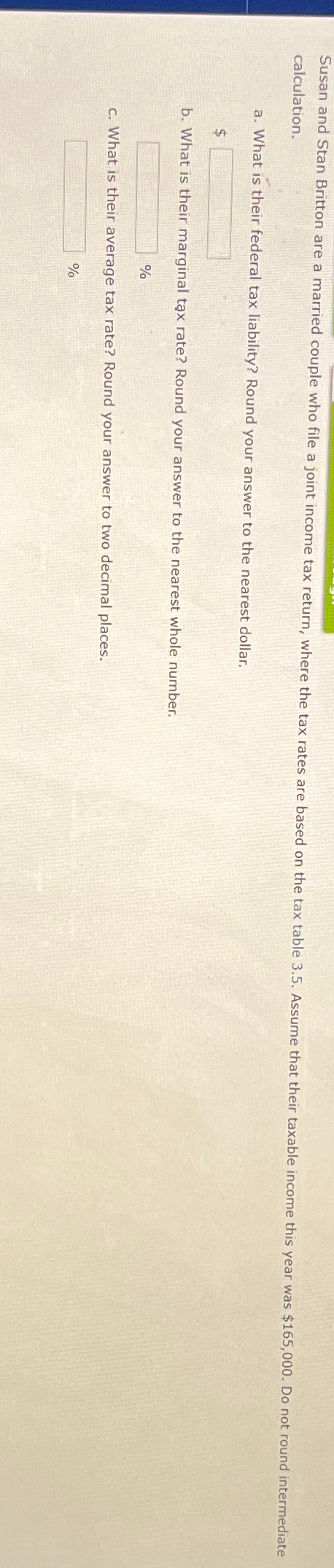 calculation.a. ﻿What is their federal tax liability? | Chegg.com
