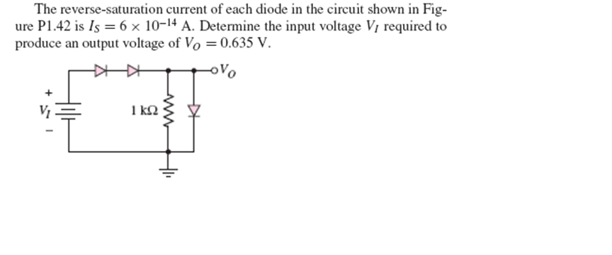 The reverse-saturation current of each diode in the | Chegg.com