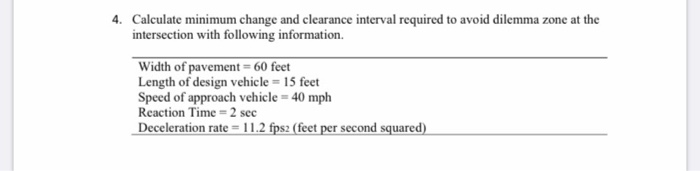 Solved 4. Calculate minimum change and clearance interval | Chegg.com