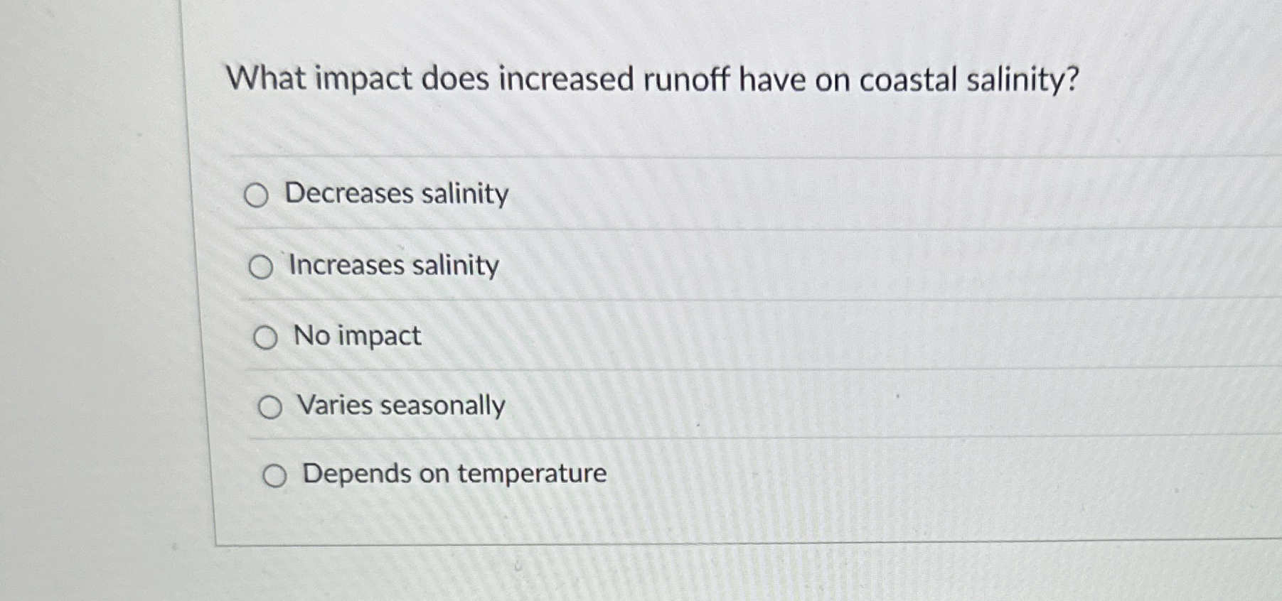 Solved What impact does increased runoff have on coastal | Chegg.com