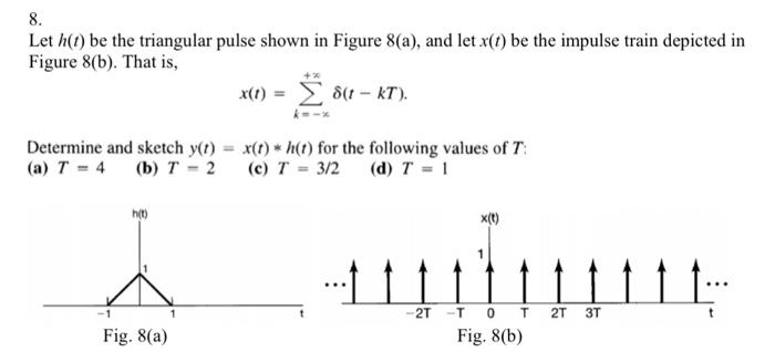Solved 8. Let h(t) be the triangular pulse shown in Figure | Chegg.com
