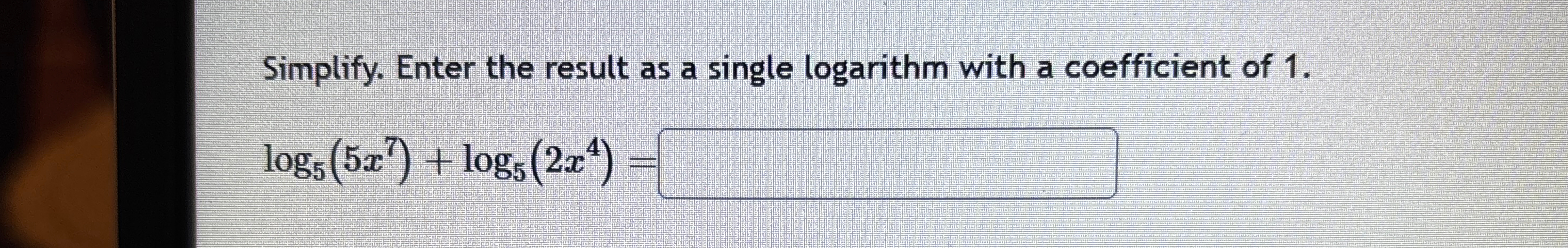 Solved Simplify. Enter the result as a single logarithm with | Chegg.com