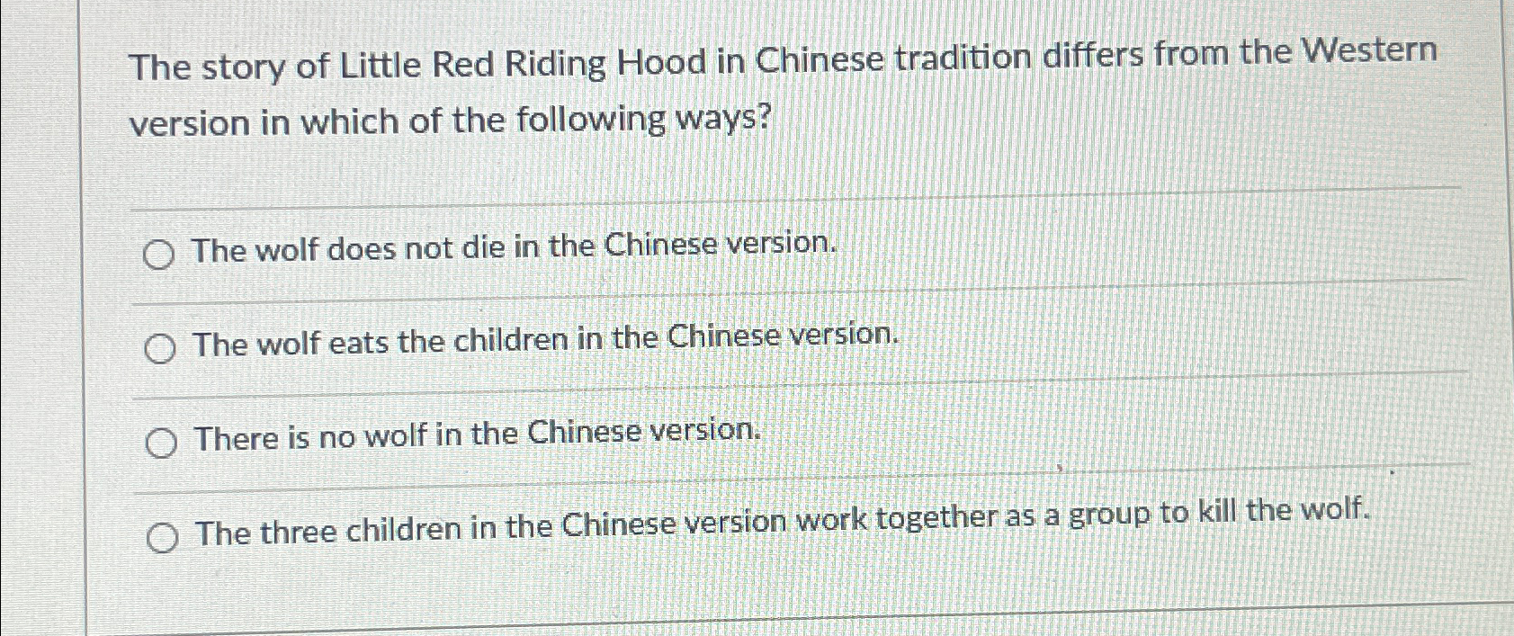 Solved The story of Little Red Riding Hood in Chinese | Chegg.com