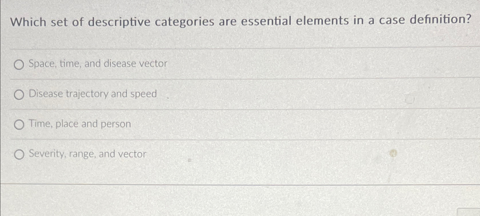 Solved Which set of descriptive categories are essential | Chegg.com