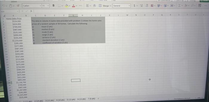 Solved show all formulas and where to put them in excel. i | Chegg.com
