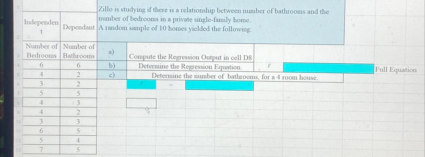 Solved Need help step by step on how to do this in excel | Chegg.com