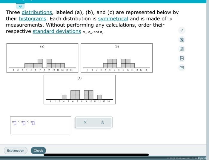 Solved Three distributions, labeled (a), (b), and (c) are | Chegg.com