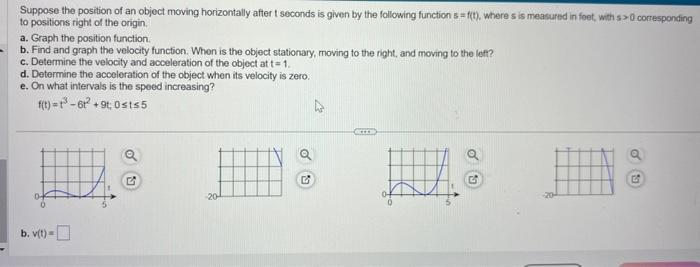 Solved Suppose The Position Of An Object Moving Horizontally