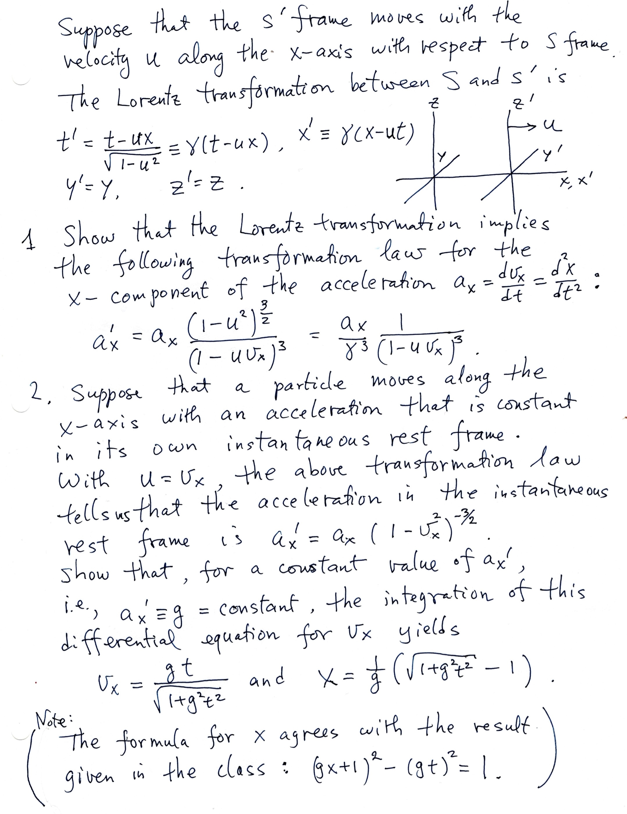 Solved Suppose that the S'frame moves with thevelocity u | Chegg.com