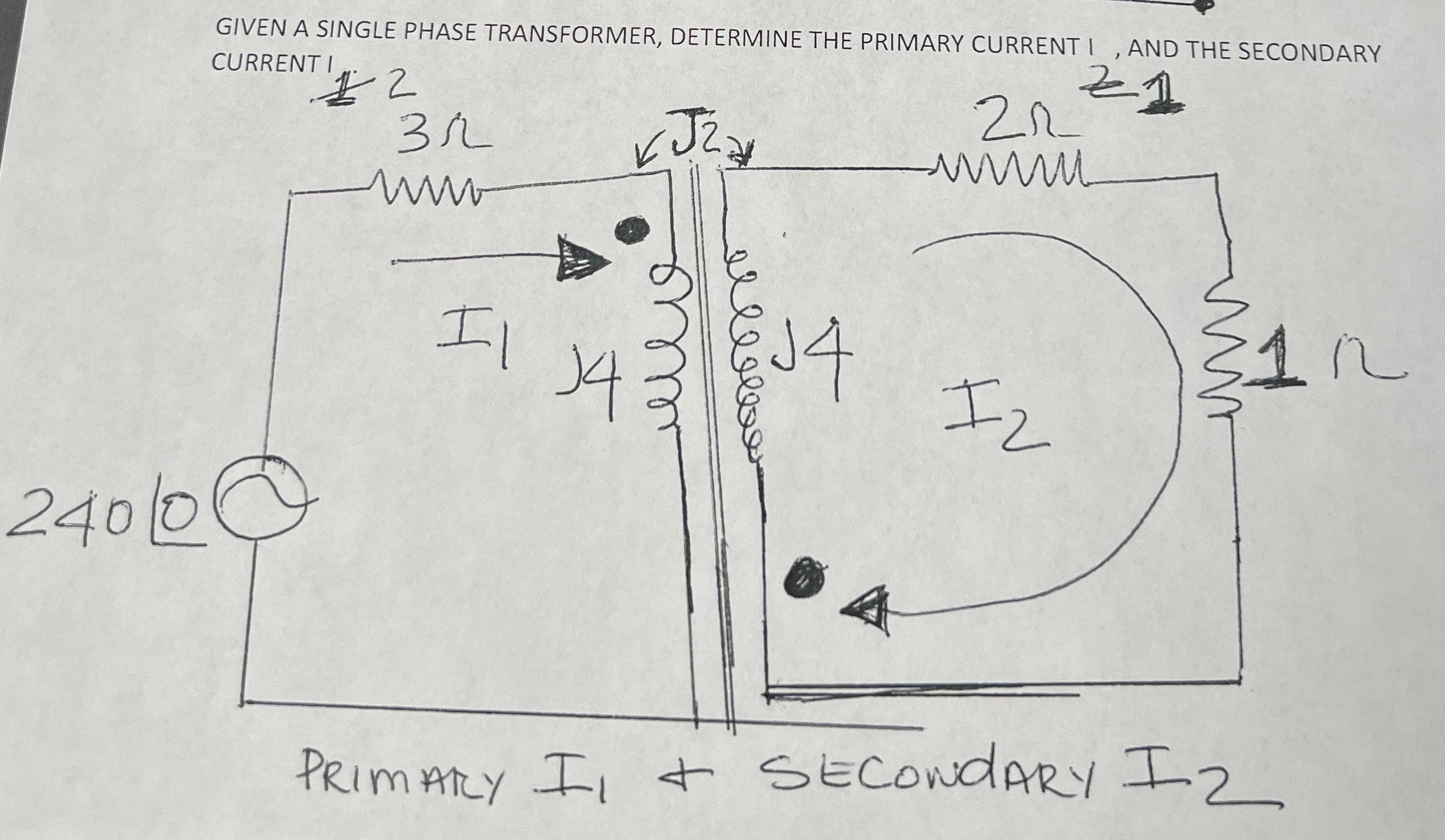 Solved Given a single phase transformer, determine the | Chegg.com