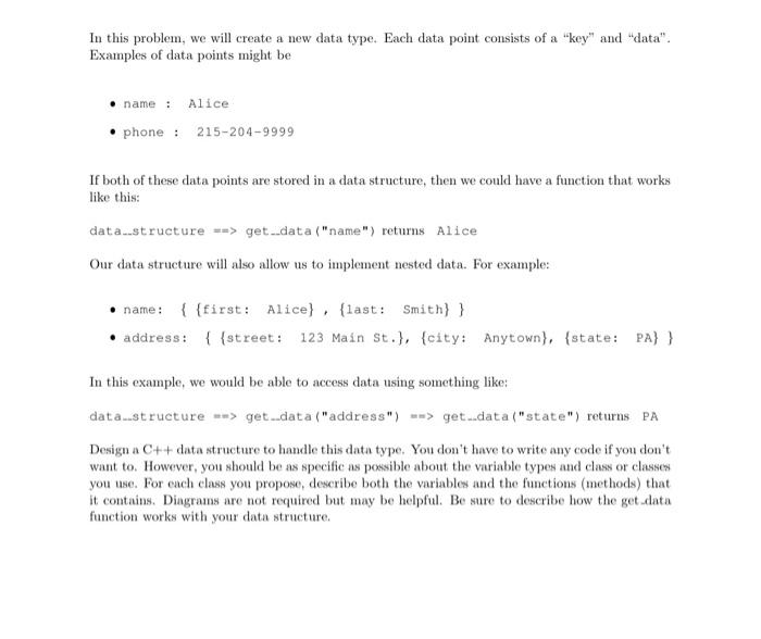 Solved In this problem, we will create a new data type. Each | Chegg.com