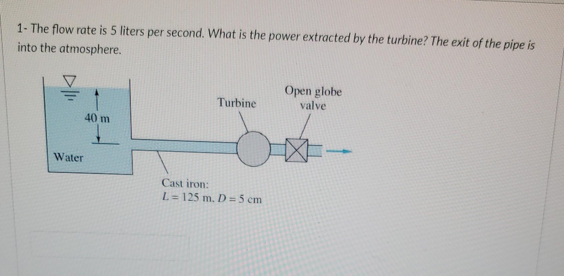 Solved 1- The flow rate is 5 liters per second. What is the | Chegg.com