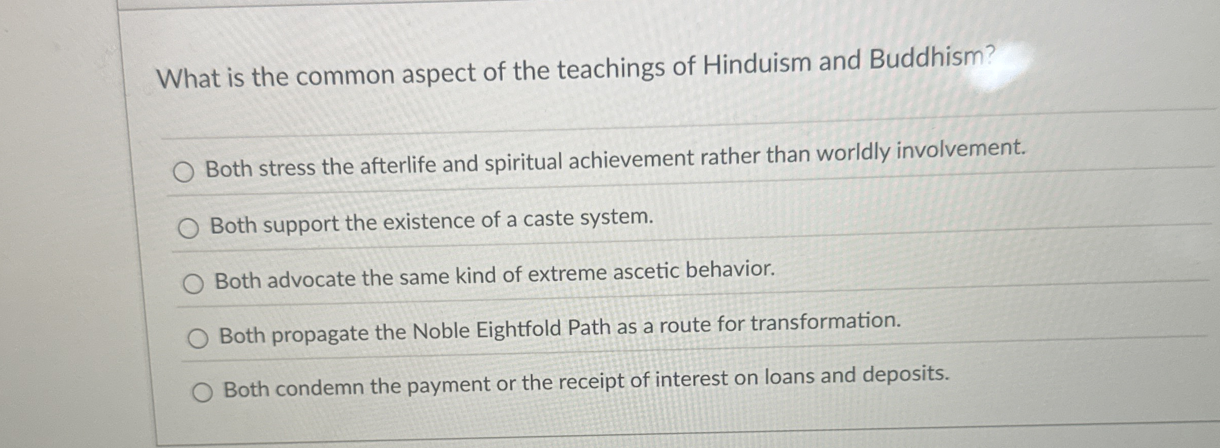 Solved What is the common aspect of the teachings of | Chegg.com