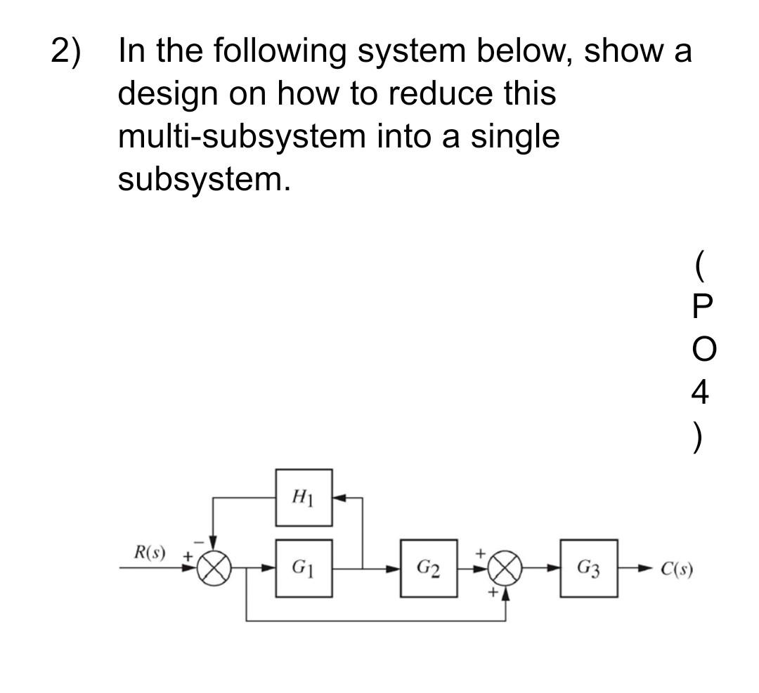 Solved 2) In the following system below, show a design on | Chegg.com