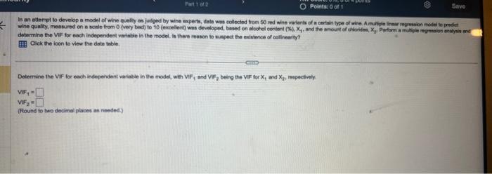Solved determine the ViF for each independent variabin in | Chegg.com