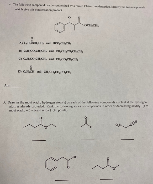 Solved 4. The following compound can be synthesized by a | Chegg.com