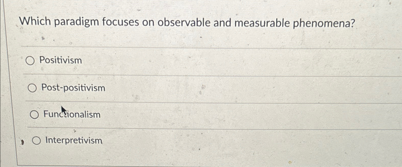 Solved Which paradigm focuses on observable and measurable | Chegg.com