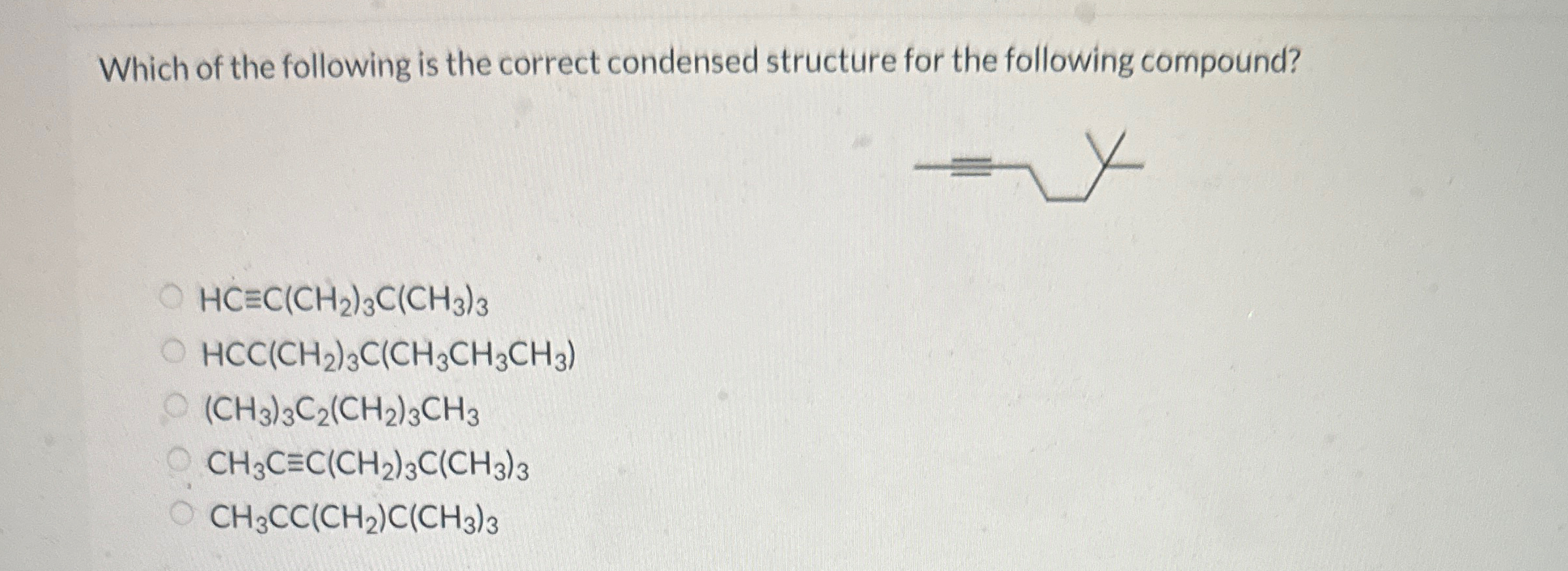 Solved Which of the following is the correct condensed | Chegg.com